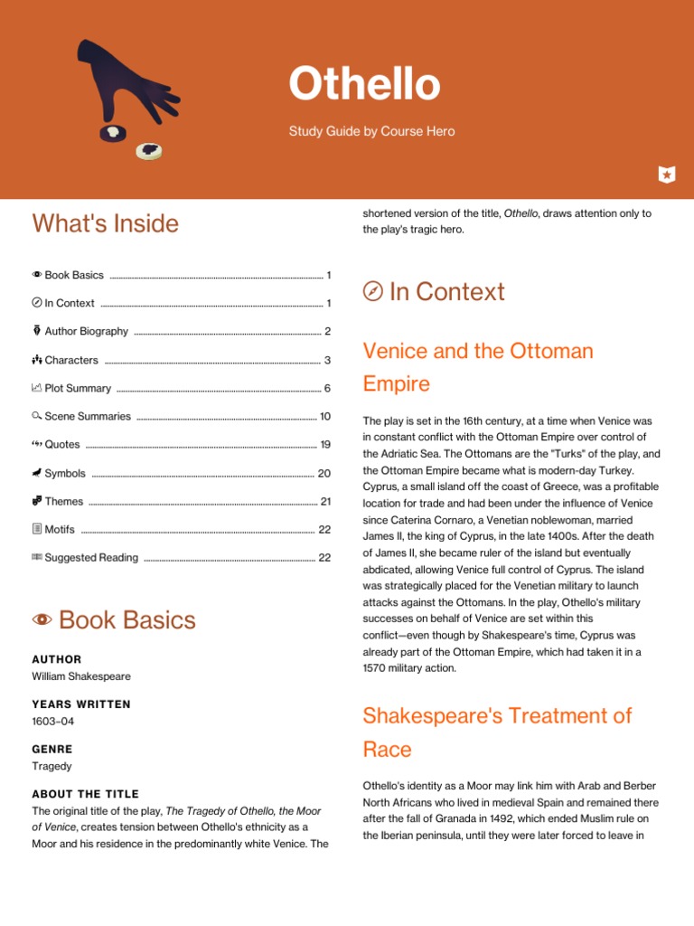 Othello Symbols Themes And Plot Analysis Descargar Gratis Pdf