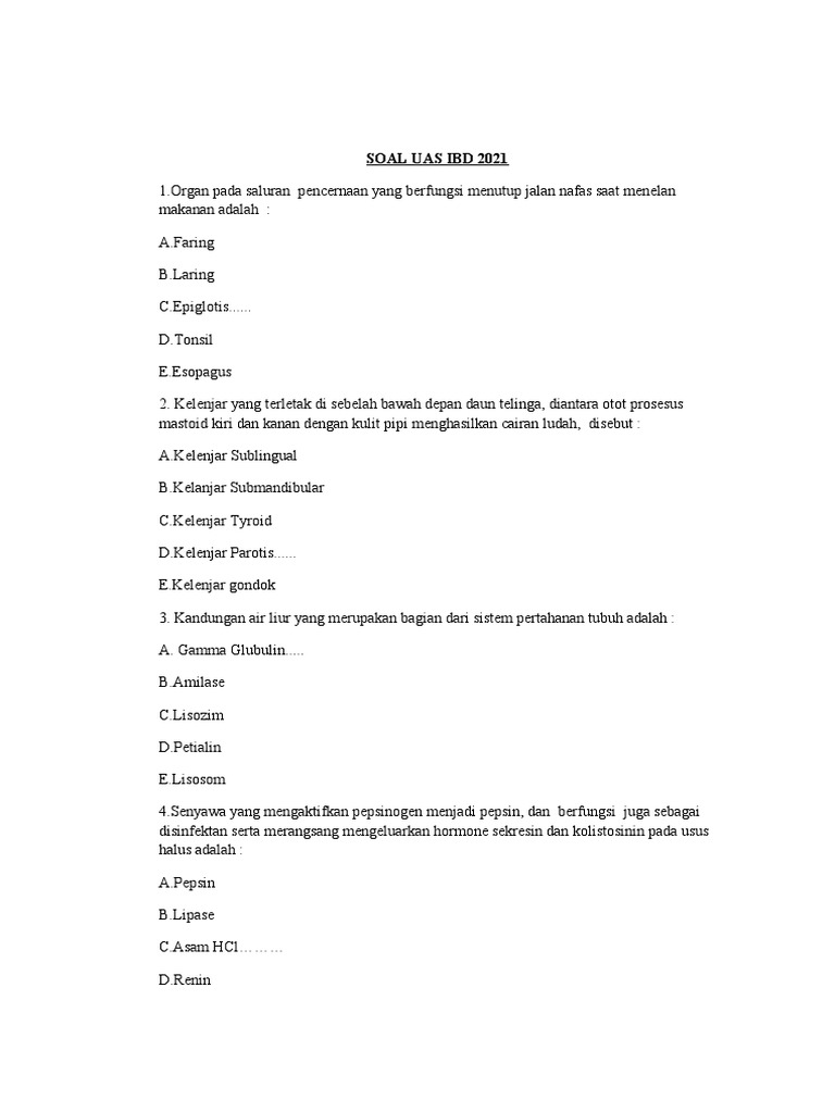 Soal Uts Ibd 21 | PDF