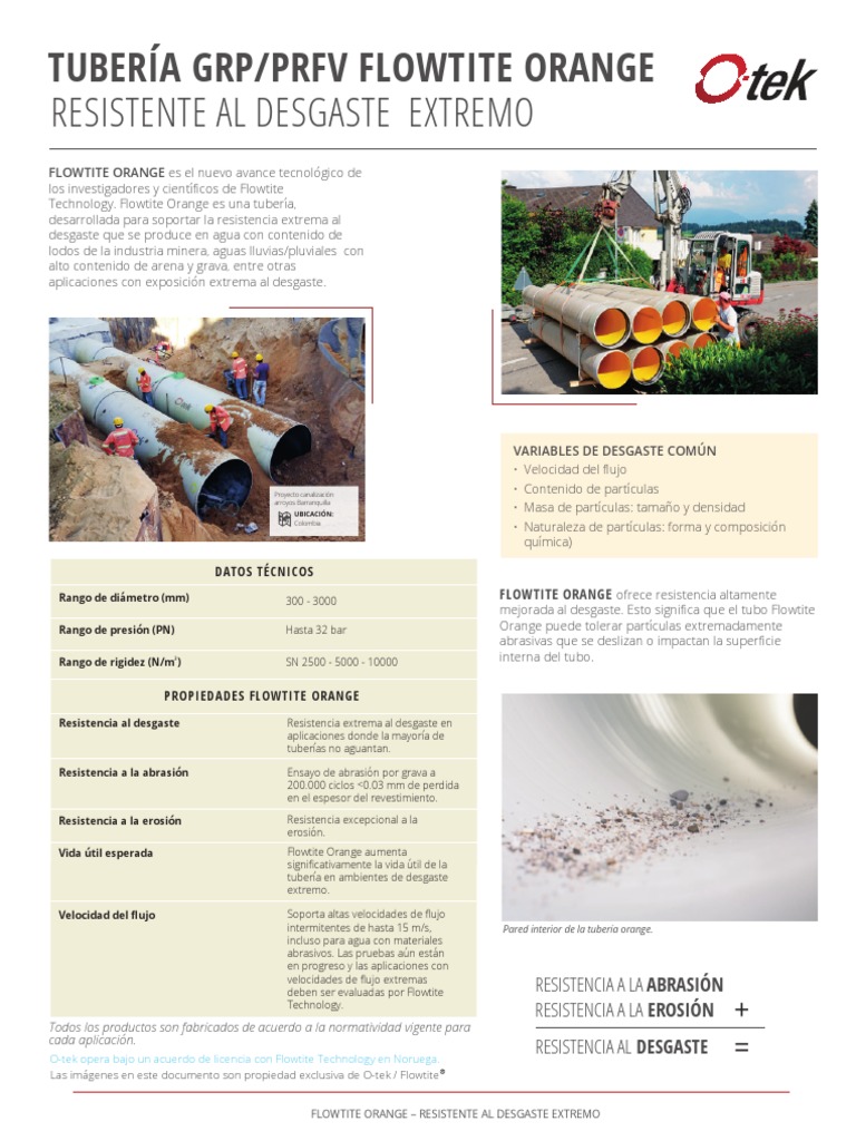 Tubería Flowtite Orange: Resistencia Extrema | PDF | Tubería ...