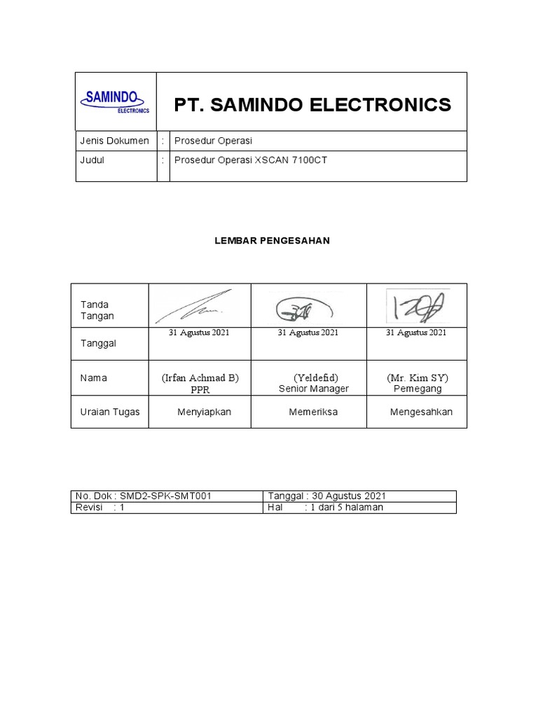 Prosedur Operasi Gauging SAMINDO SMD2-SPK-SMT001 | PDF