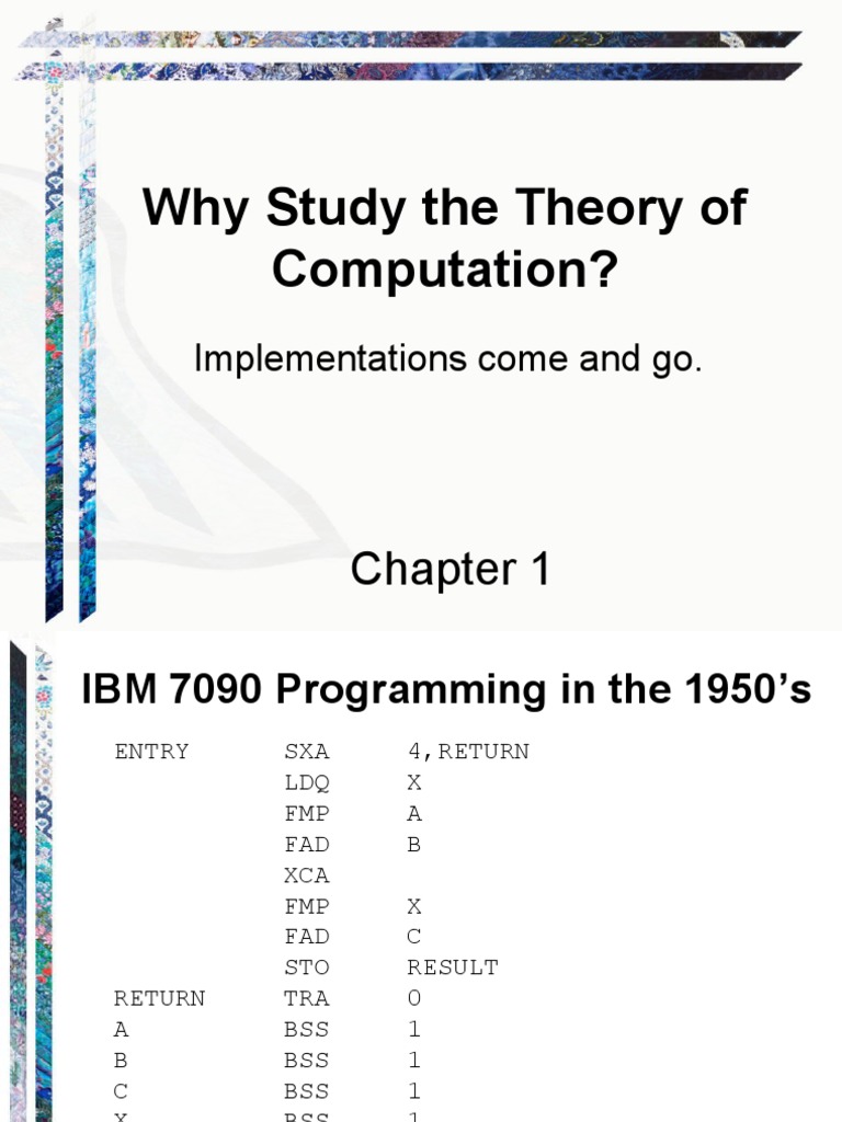 Why Study The Theory of Computation?: Implementations Come and Go | Download Free PDF | String ...