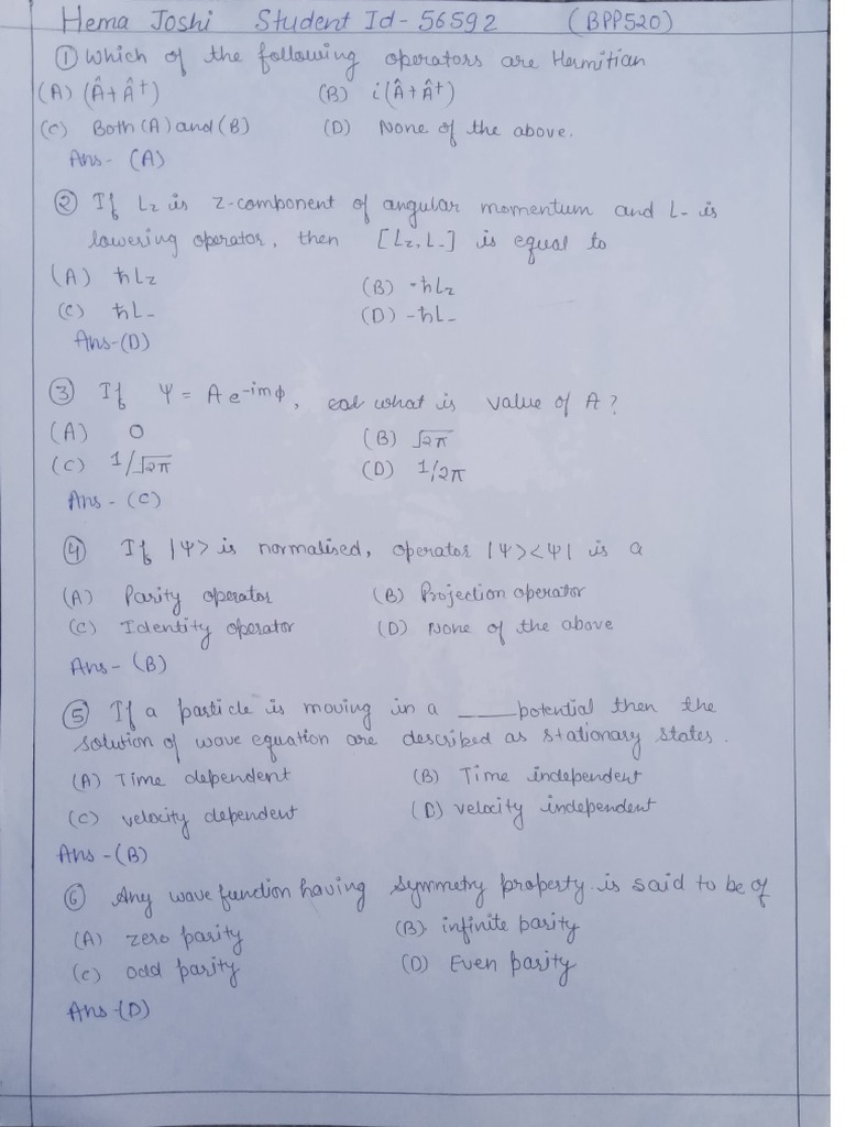 Multiple Choice Questions | PDF | Applied And Interdisciplinary Physics ...