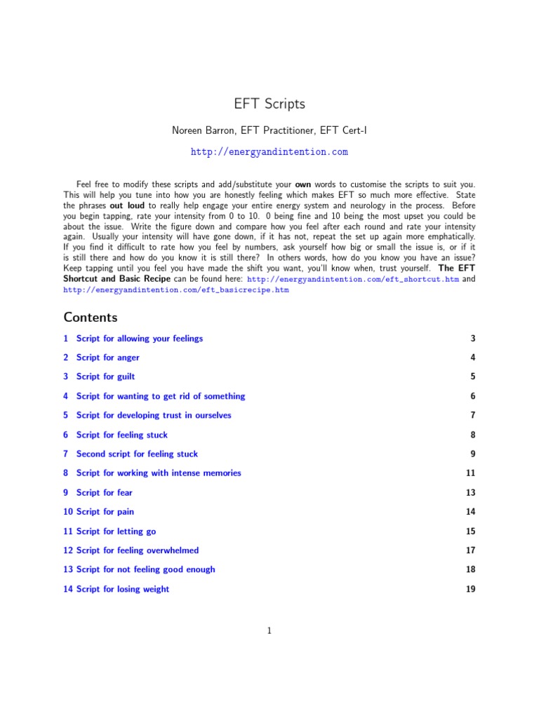 Eft Scripts | PDF | Feeling | Guilt (Emotion)