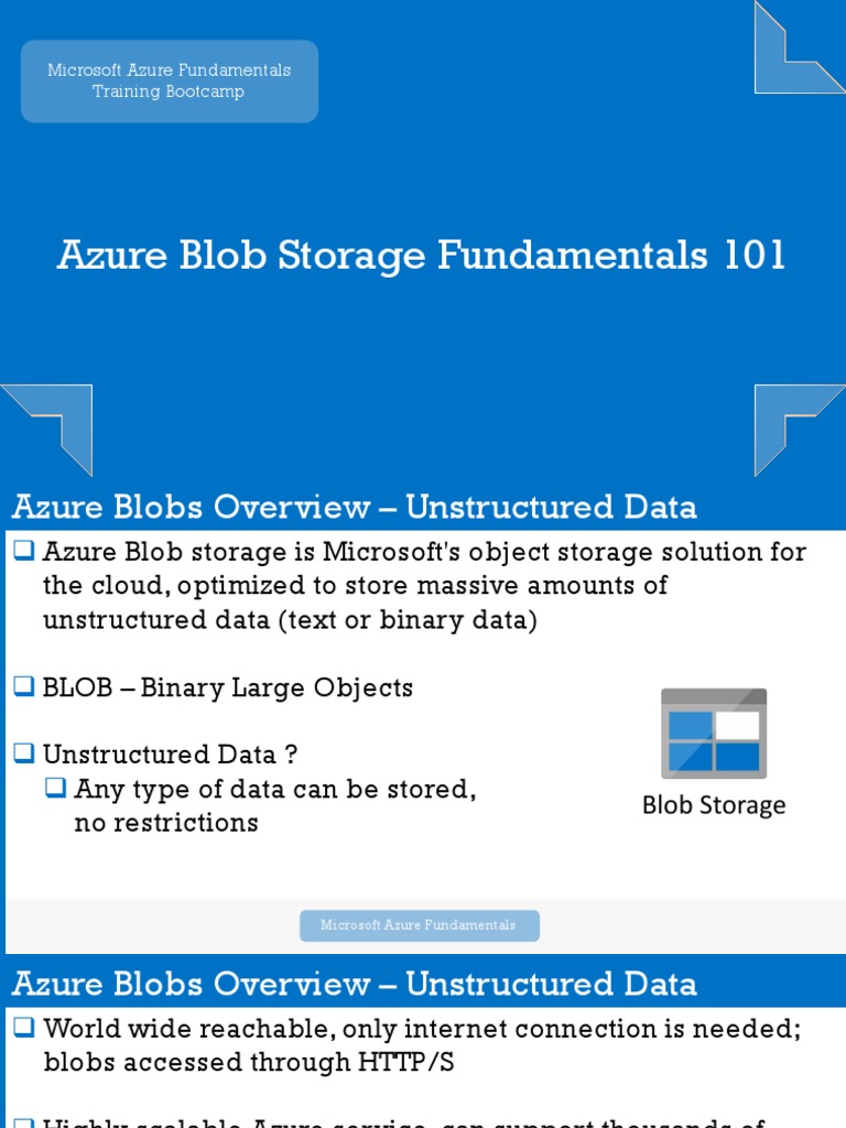 Azure Blob Storage Basics Guide | PDF | Microsoft Azure | Computer Data ...
