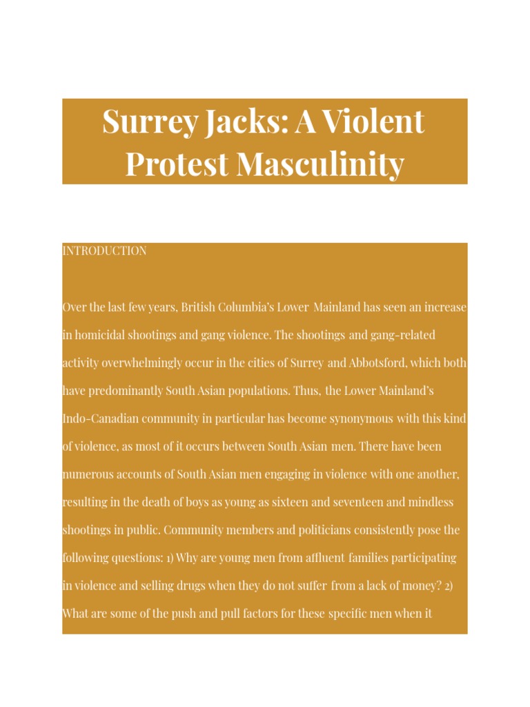 Surrey Jacks - A Violent Protest Masculinity | PDF | Social Stigma ...