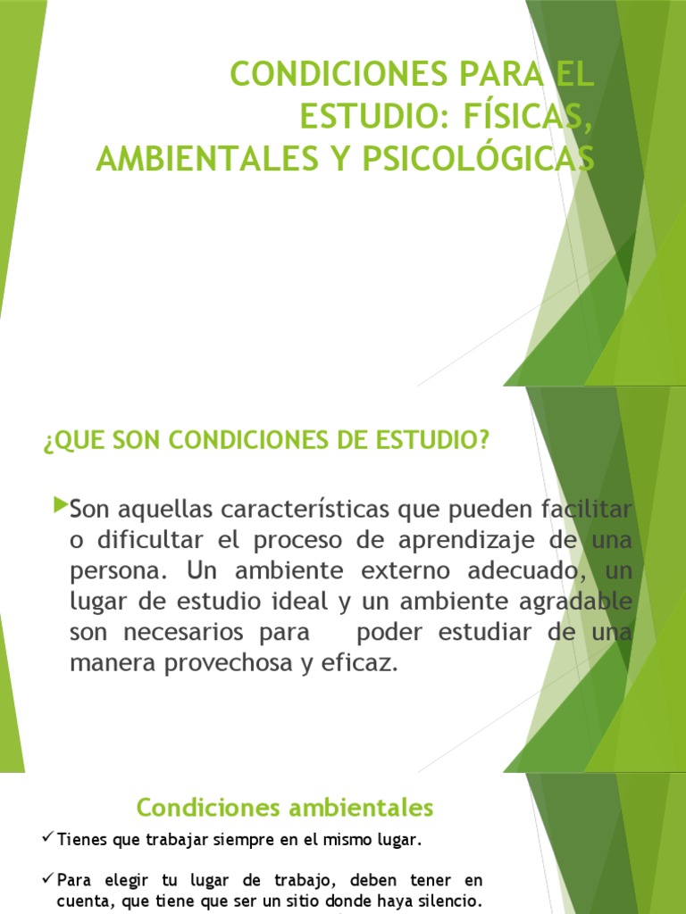 Condiciones para El Estudio | PDF