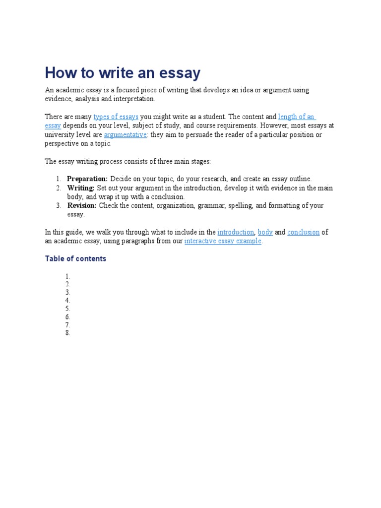 How To Write An Essay: Types of Essays Length of An Essay Argumentative ...