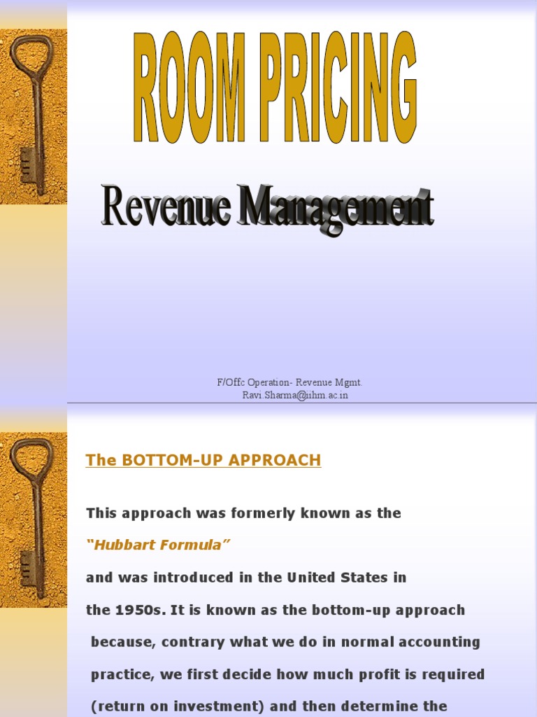 Projecting Room Rate - HUBBART Formula | PDF | Revenue | Expense