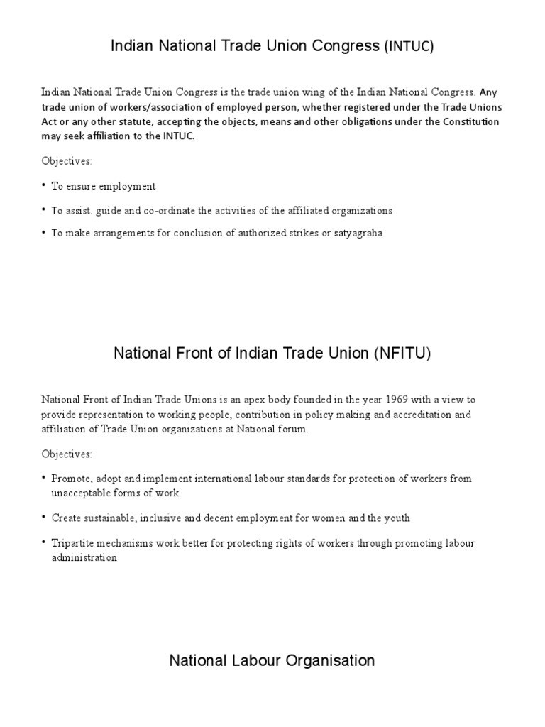 Indian Trade Unions Overview | PDF | Business | Finance & Money Management