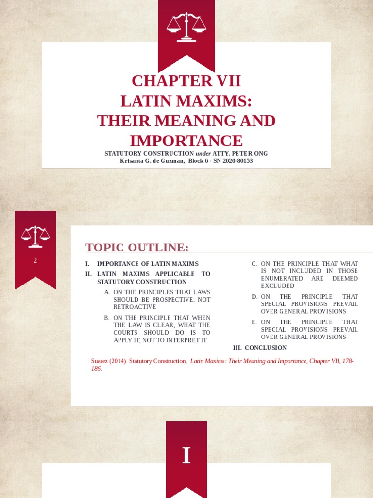 Latin Maxims: Their Meaning and Importance | PDF | Statutory ...