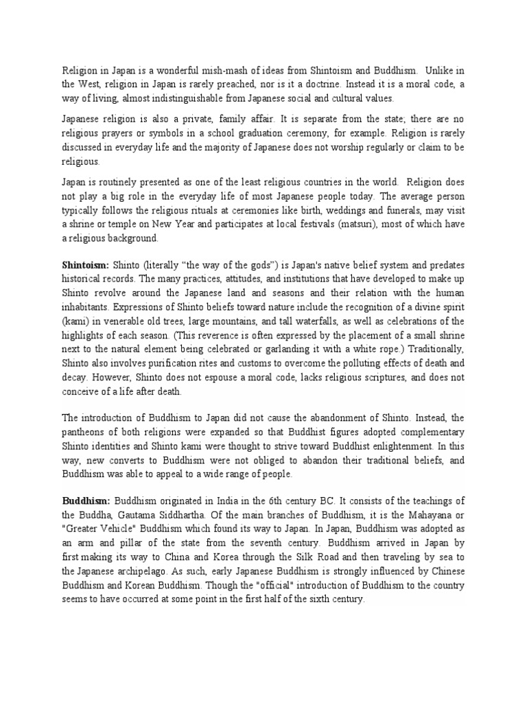 Japanese Religion Notes | PDF | Shinto | Confucianism