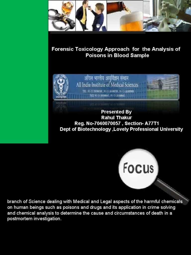 Forensic Toxicology Approach For The Analysis of Poisons in Blood ...