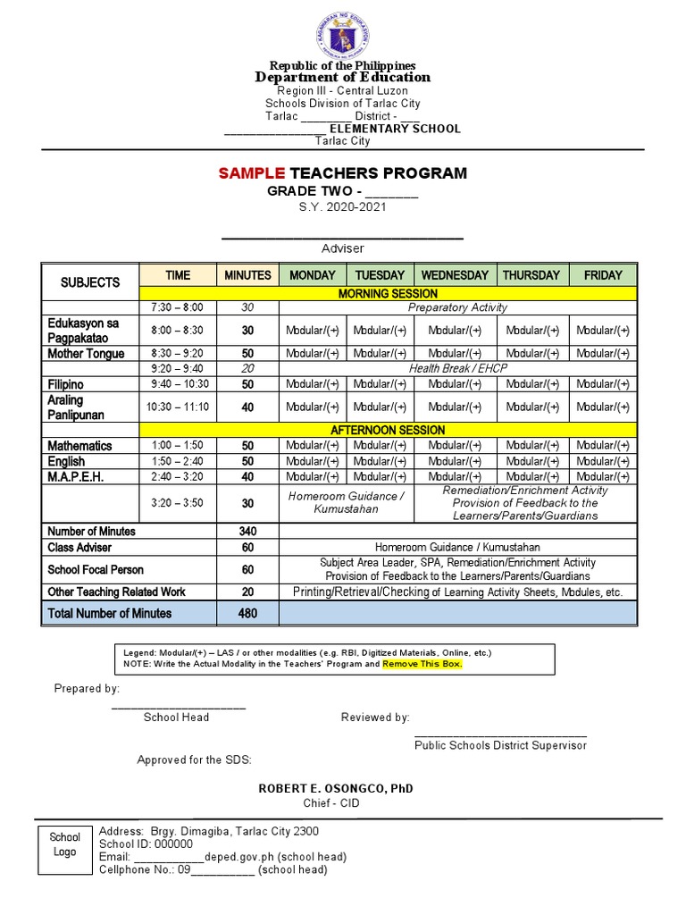 Modified Teachers Program Grade 2 | PDF | Behavior Modification | Teaching