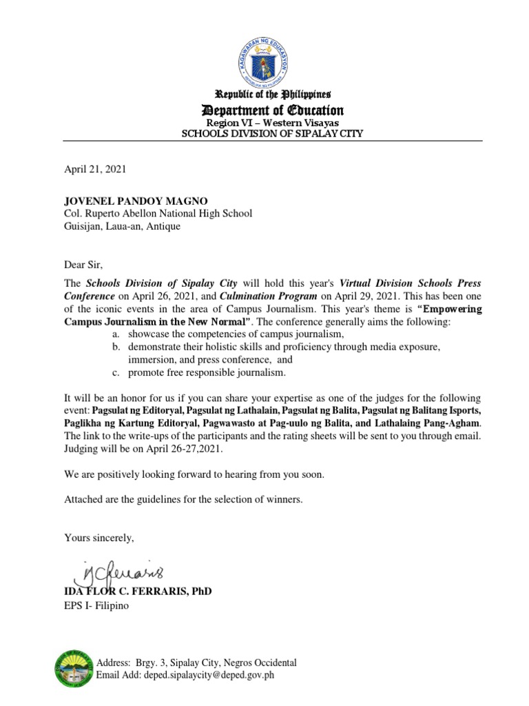 Letter of Invitation | PDF | Journalism | Idea