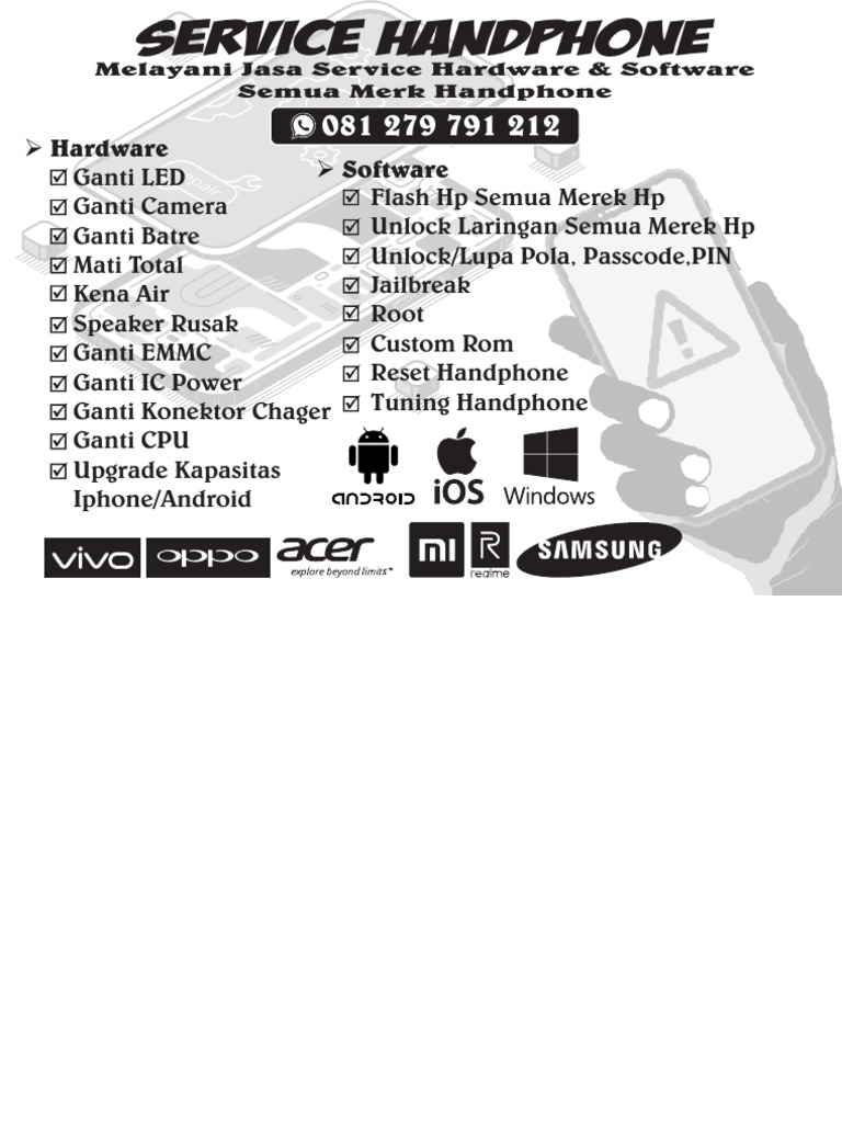 Melayani Jasa Service Hardware & Software Semua Merk Handphone | PDF