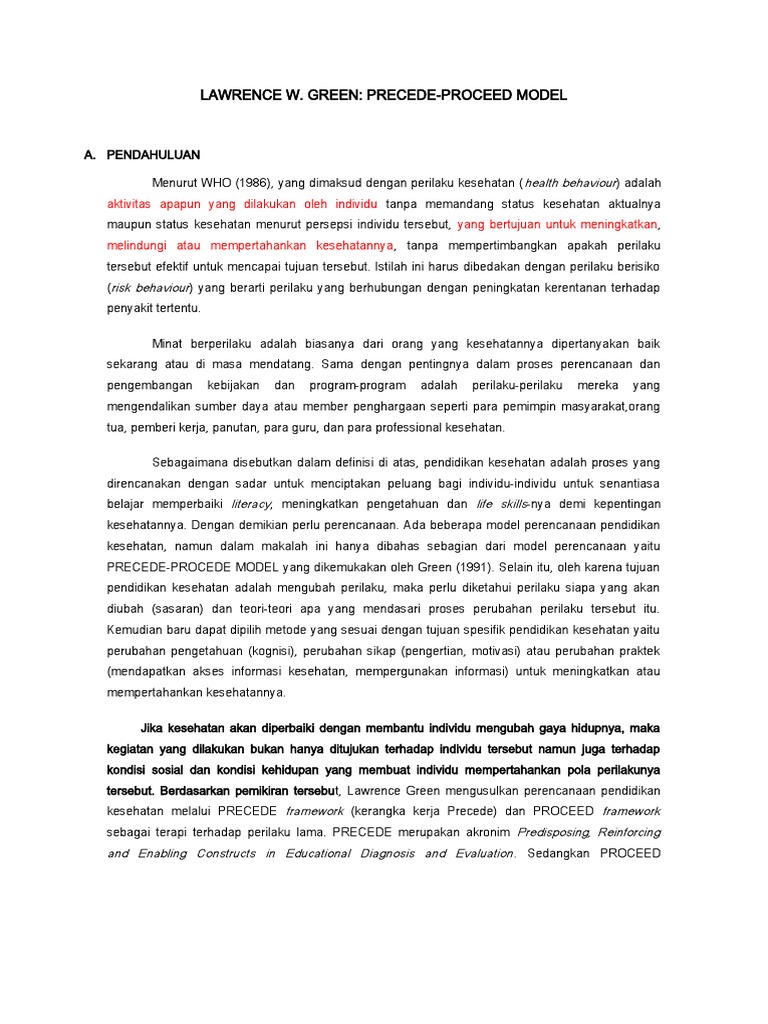 Precede Proceed Teori L.green | PDF