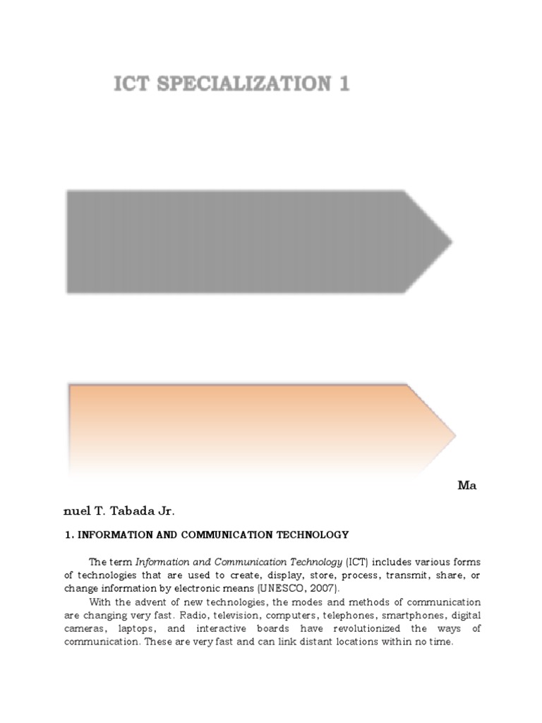 ICT SPECIALIZATION Module 1 | PDF | Operating System | Microsoft Windows