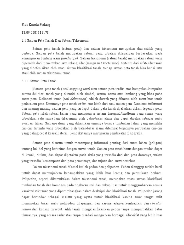 Satuan Peta dan Taksonomi Tanah | PDF | Sains & Matematika