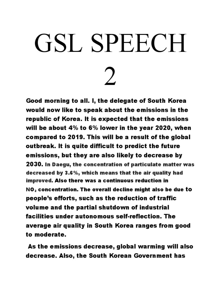GSL Speech 2 | PDF
