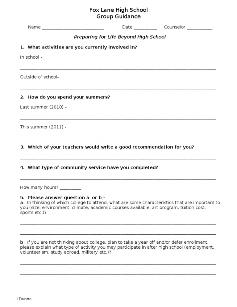 High School Guidance for Future Planning | PDF | Career & Growth