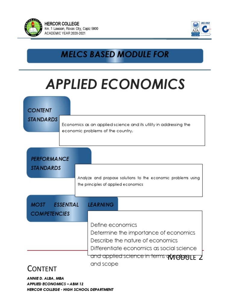 Module 2-APPLIED ECON | PDF | Microeconomics | Economics