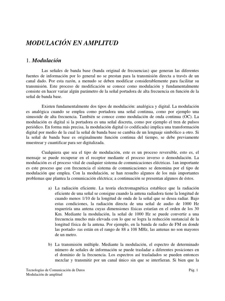 Modulacion en Amplitud | PDF