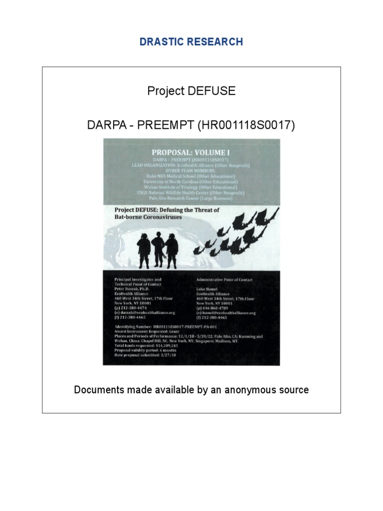 Overview of DARPA's Project DEFUSE | PDF | Vaccines | Virus