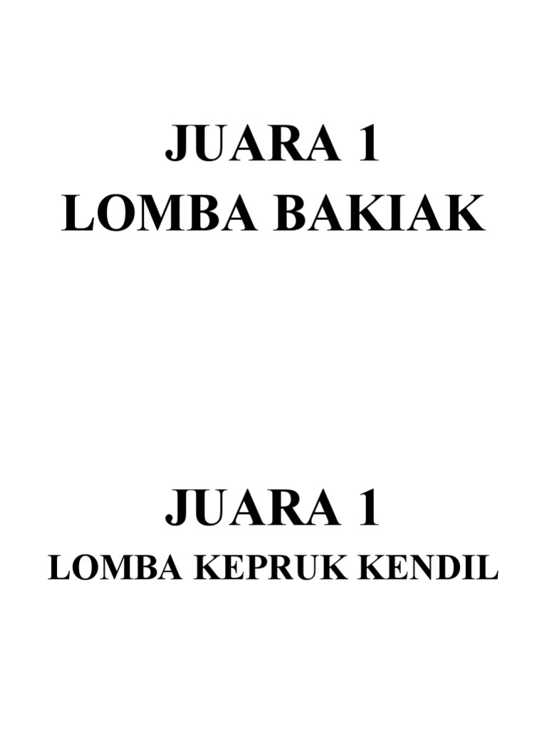 Tulisan Hadiah Lomba | PDF | Olahraga & Rekreasi | Griya & Taman