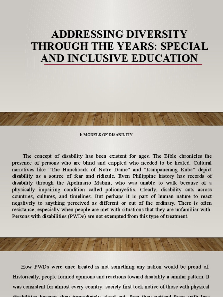 Prelim Week 2 Lesson Addressing Diversity Through The Years Special and ...