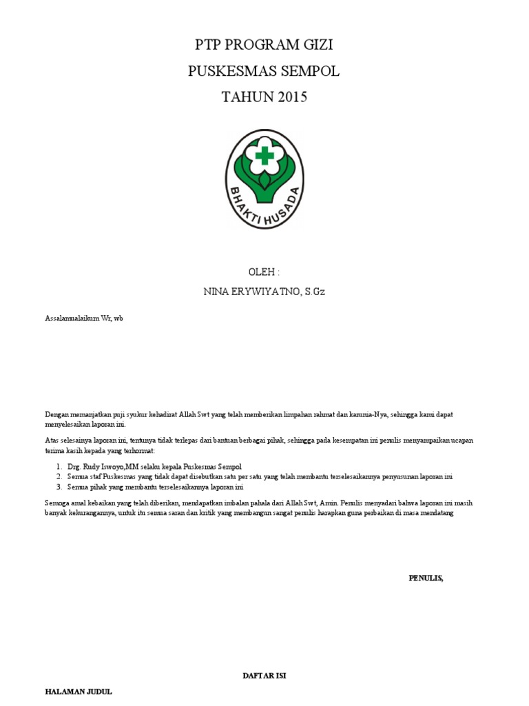 PTP Program Gizi | PDF