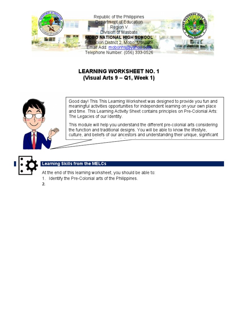 Spa Visual Arts Worksheet | PDF