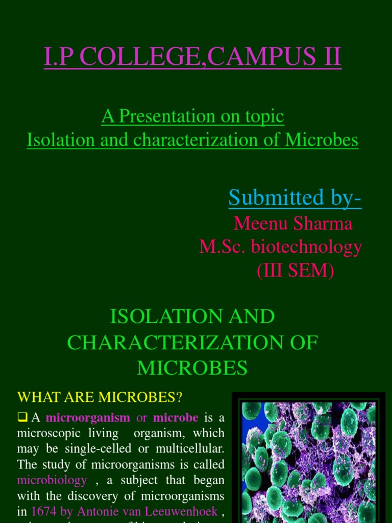 Isolation and Characterization of Microbes | PDF | Growth Medium ...