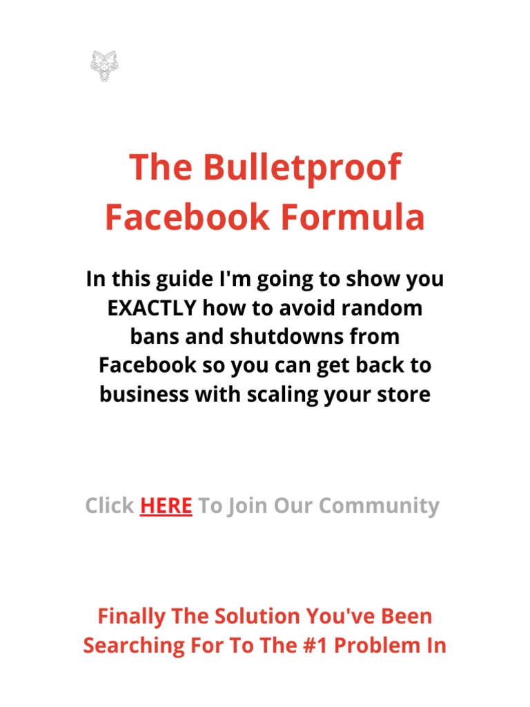 Bulletproof Facebook Formula by John | PDF | Facebook | Proxy Server
