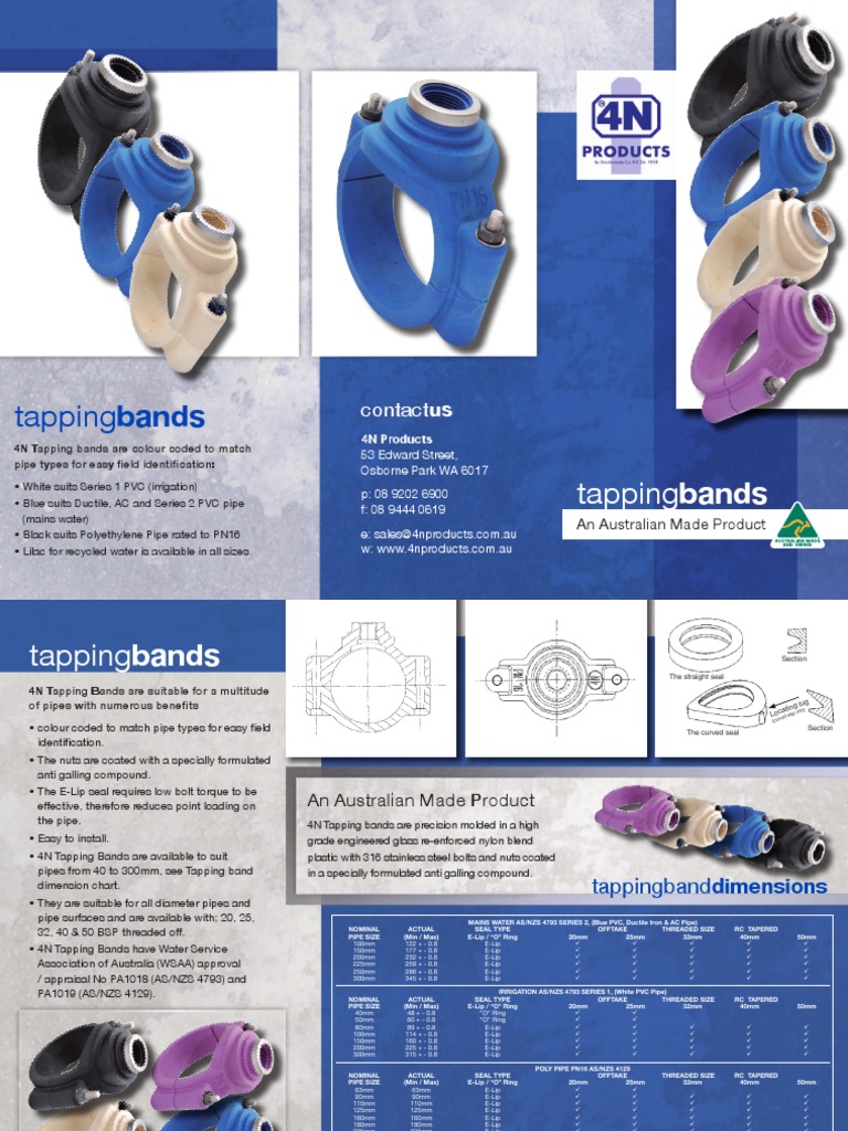 4N Tapping Band New | PDF | Pipe (Fluid Conveyance) | Building Materials