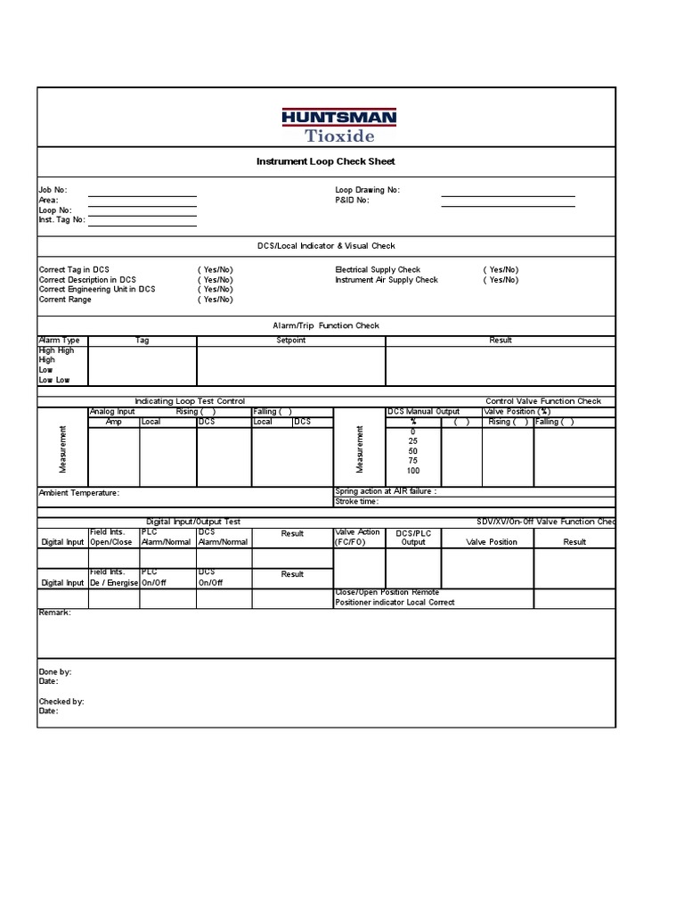 Instrument Calibration Checklist | PDF | Calibration | Programmable ...