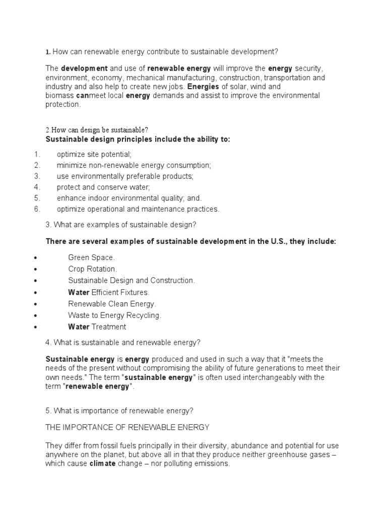 Renewable Energy Notes | PDF | Sustainability | Renewable Energy