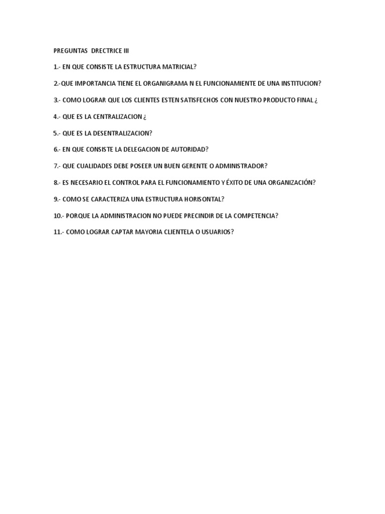 Preguntas Directrices | PDF