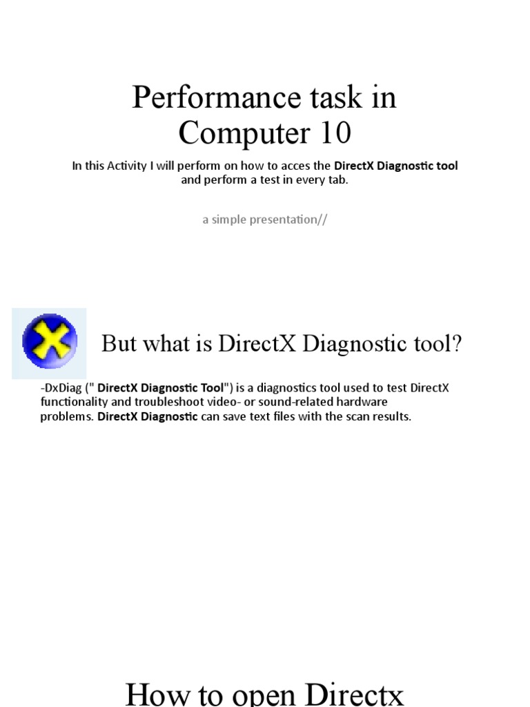 Accessing DirectX Diagnostic Tool Guide | PDF
