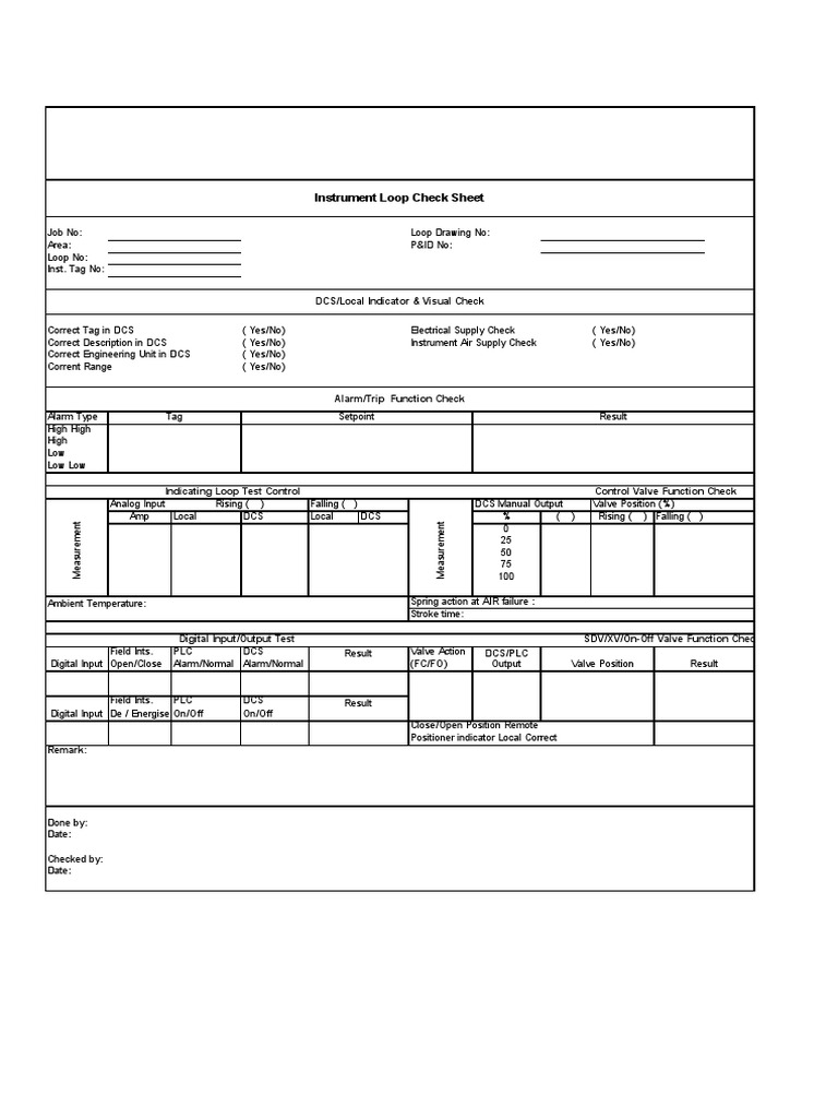 Instrument Calibration Checklist Download Free Pdf Calibration