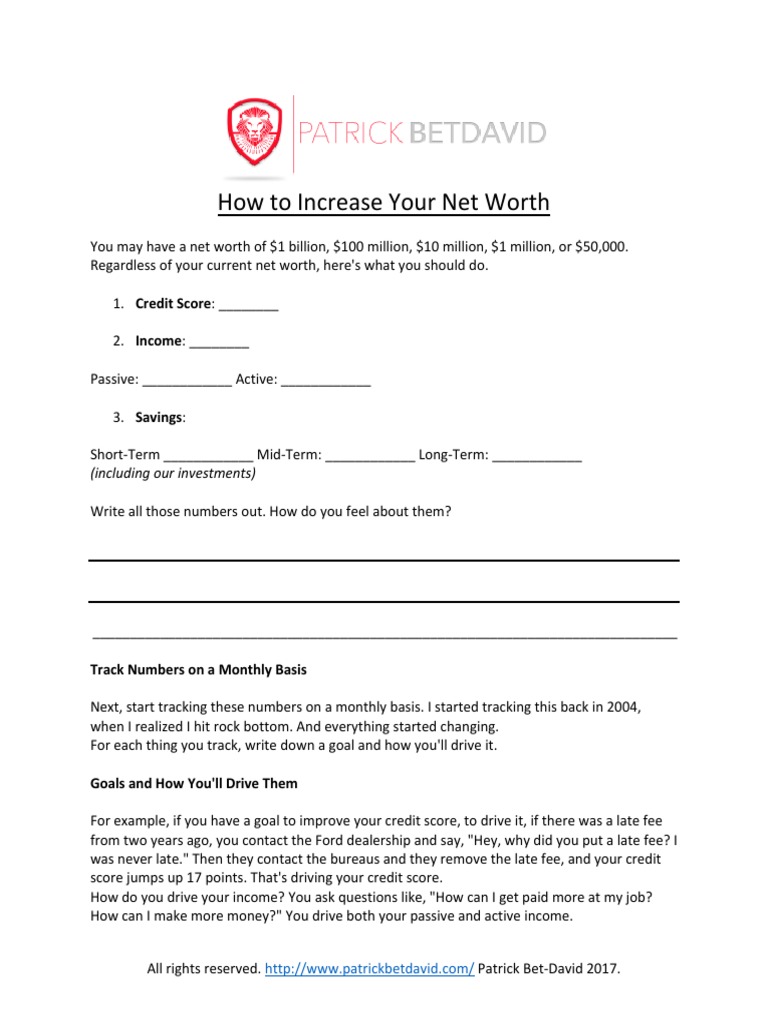 How To Increase Your Net Worth: (Including Our Investments) | PDF ...