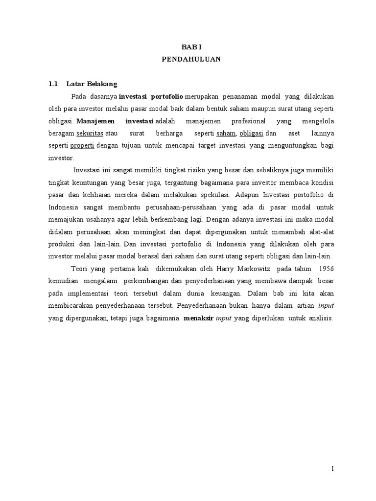 Bab - 5 - Model - Indeks - Tunggal - Penyederhanaa | PDF