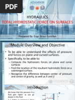 3 Hydrostatic Forces On Plane Surfaces | PDF | Pressure | Triangle