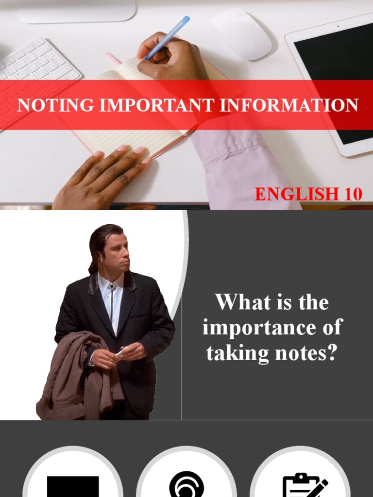 Eng10 1st QT Week 2.1 Noting Important Information (Without Drill ...