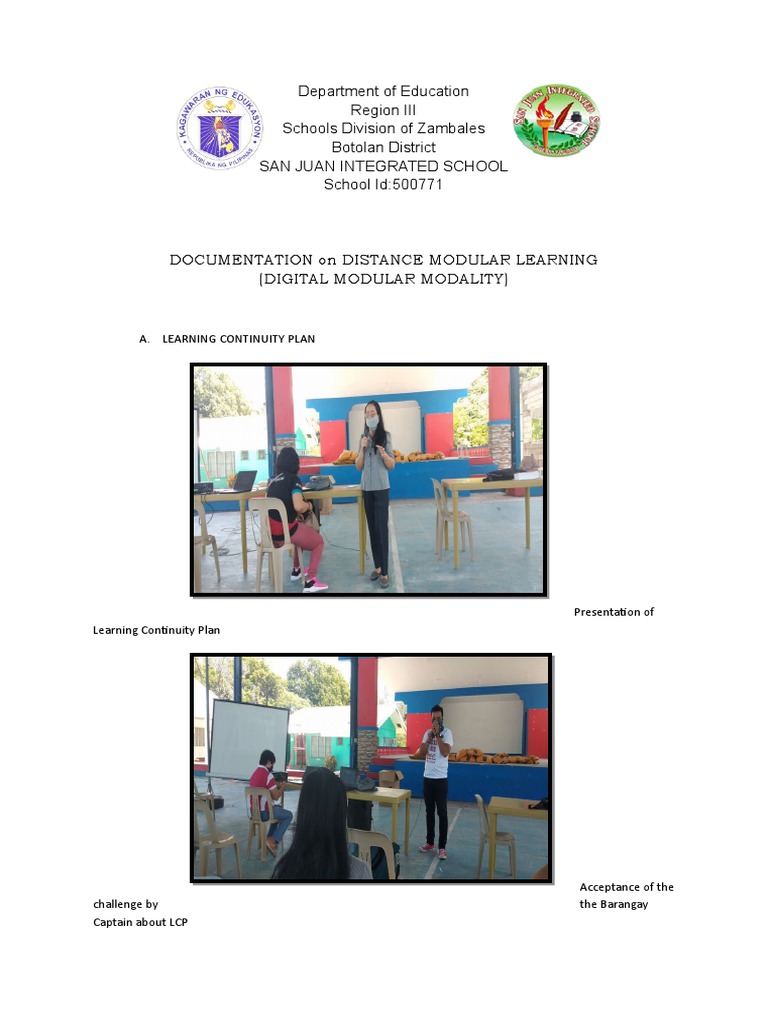 Department of Education Region III Schools Division of Zambales Botolan ...