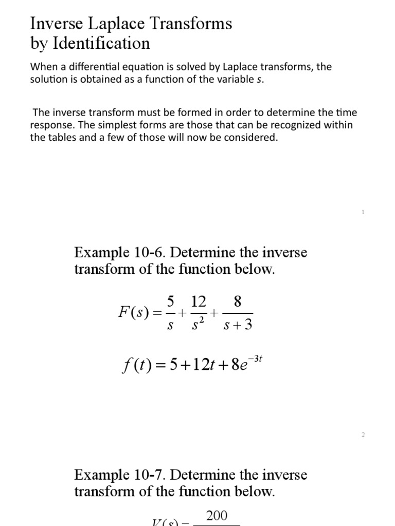 Module 3 Inverse Laplace Transform Pdf Elementary Mathematics