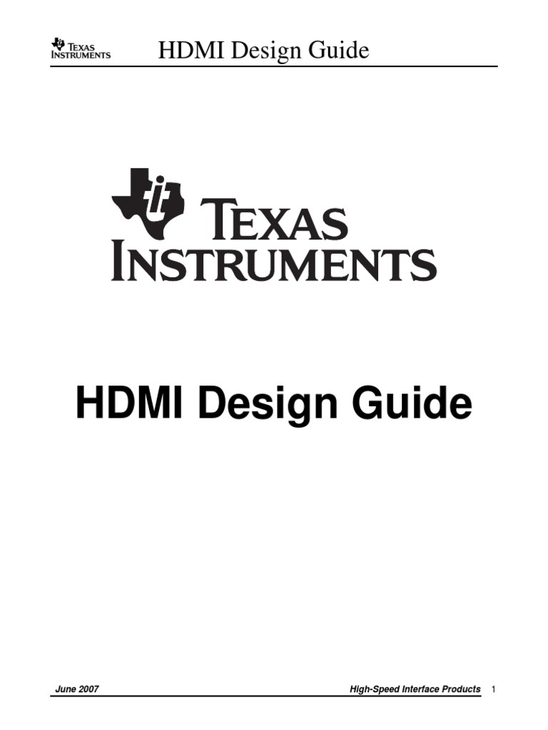 Texas Instruments HDMI Design Guide | PDF | Capacitor | Printed Circuit ...