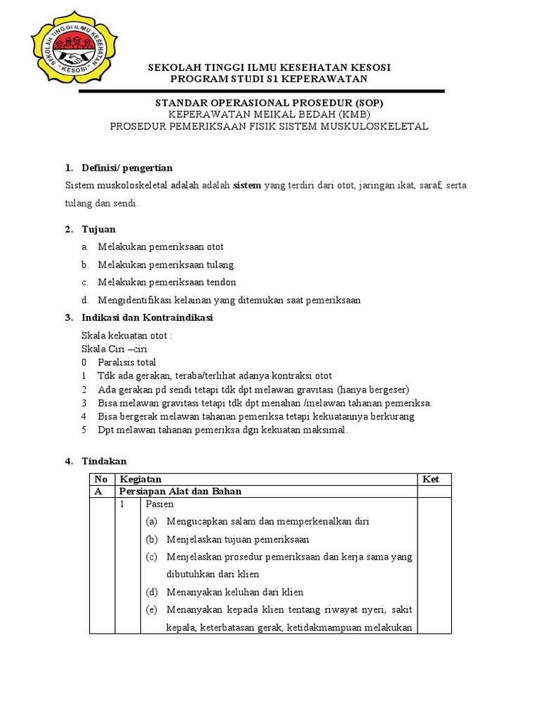 SOP KMB-muskuloskeletal | PDF