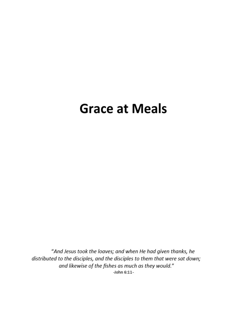 Grace at Meals Prayers | PDF | Lord's Prayer | Prayer