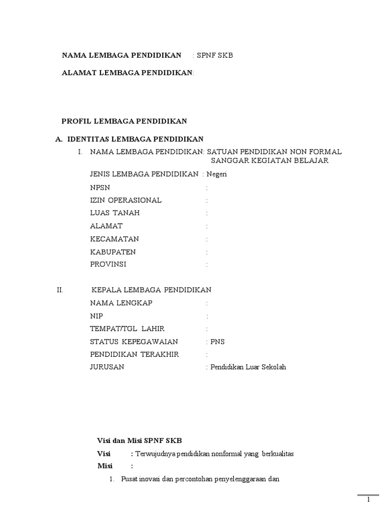 Laporan SPNF SKB | PDF