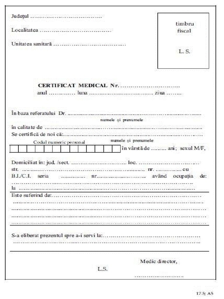 Model Certificat Medical | PDF